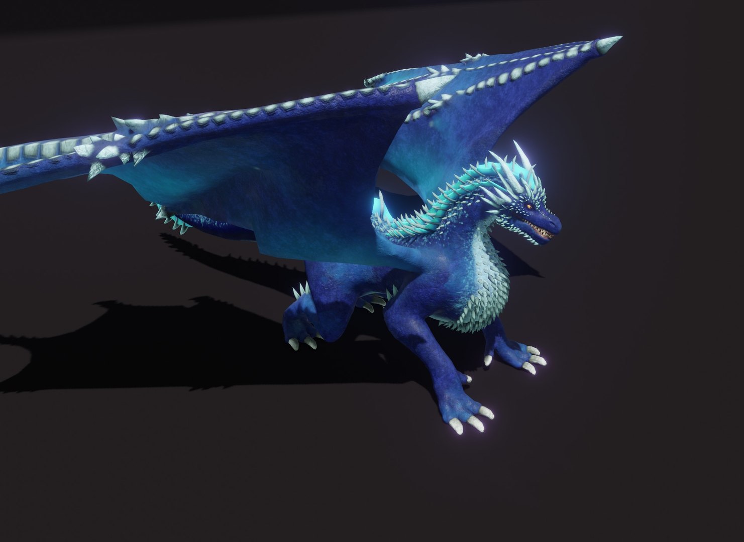 3D Realistic Blue Dragon Animated Low-poly 3D Model - TurboSquid 2316040