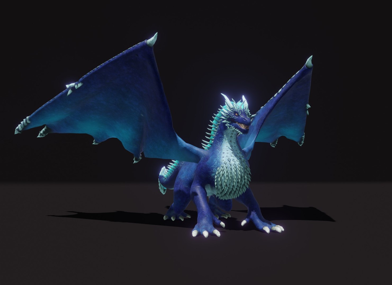 3D Realistic Blue Dragon Animated Low-poly 3D Model - TurboSquid 2316040