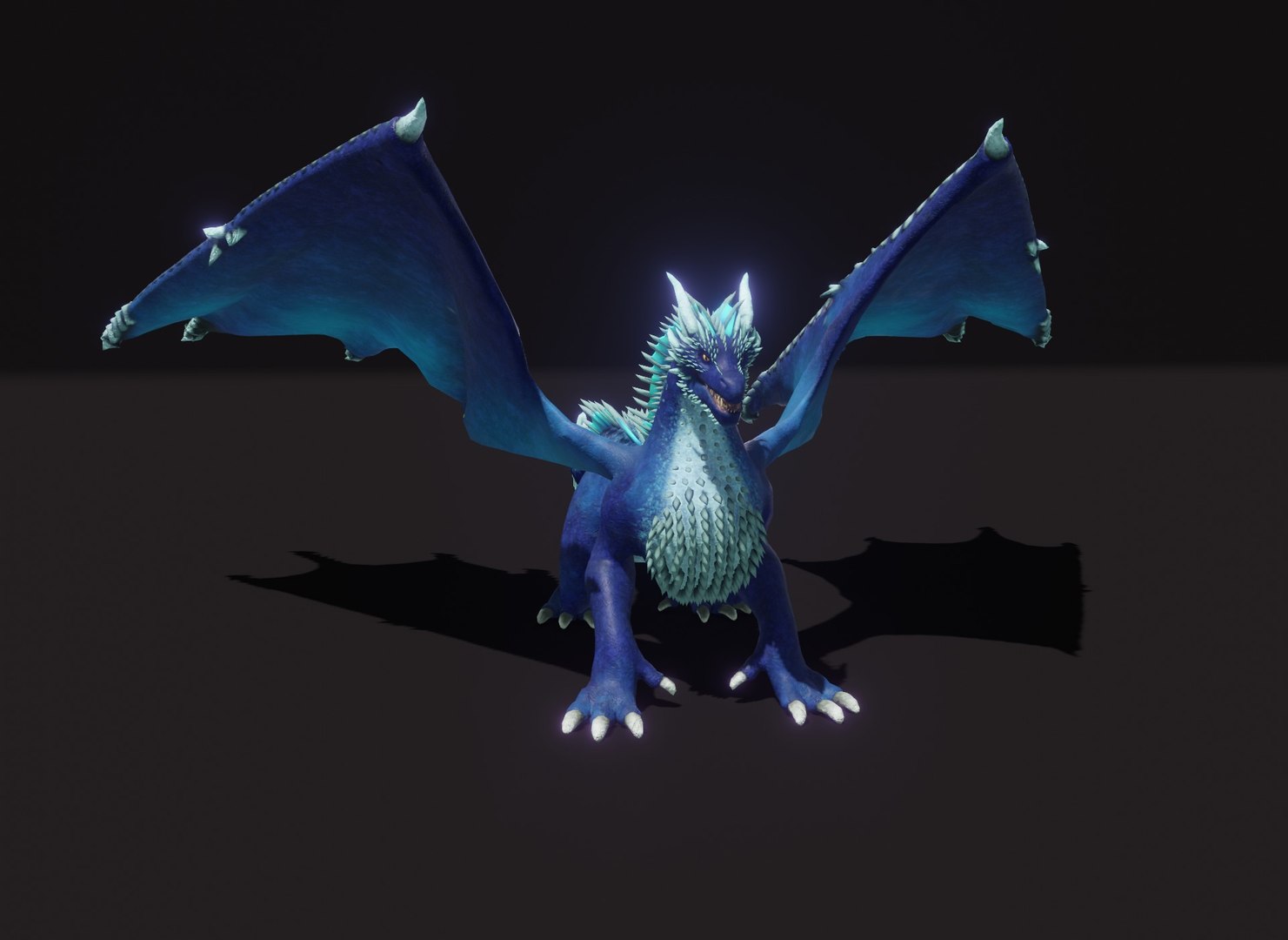 3D Realistic Blue Dragon Animated Low-poly 3D Model - TurboSquid 2316040