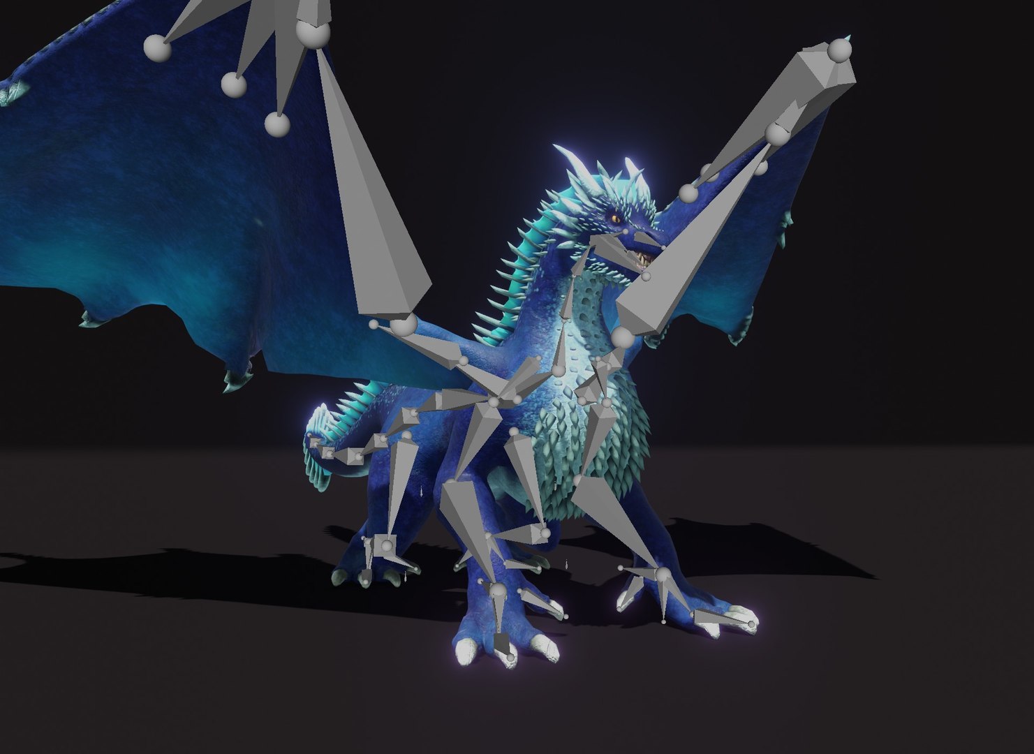 3D Realistic Blue Dragon Animated Low-poly 3D Model - TurboSquid 2316040