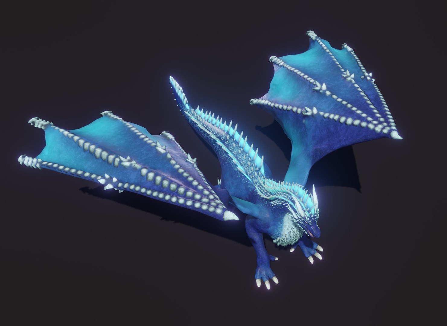 3D Realistic Blue Dragon Animated Low-poly 3D Model - TurboSquid 2316040