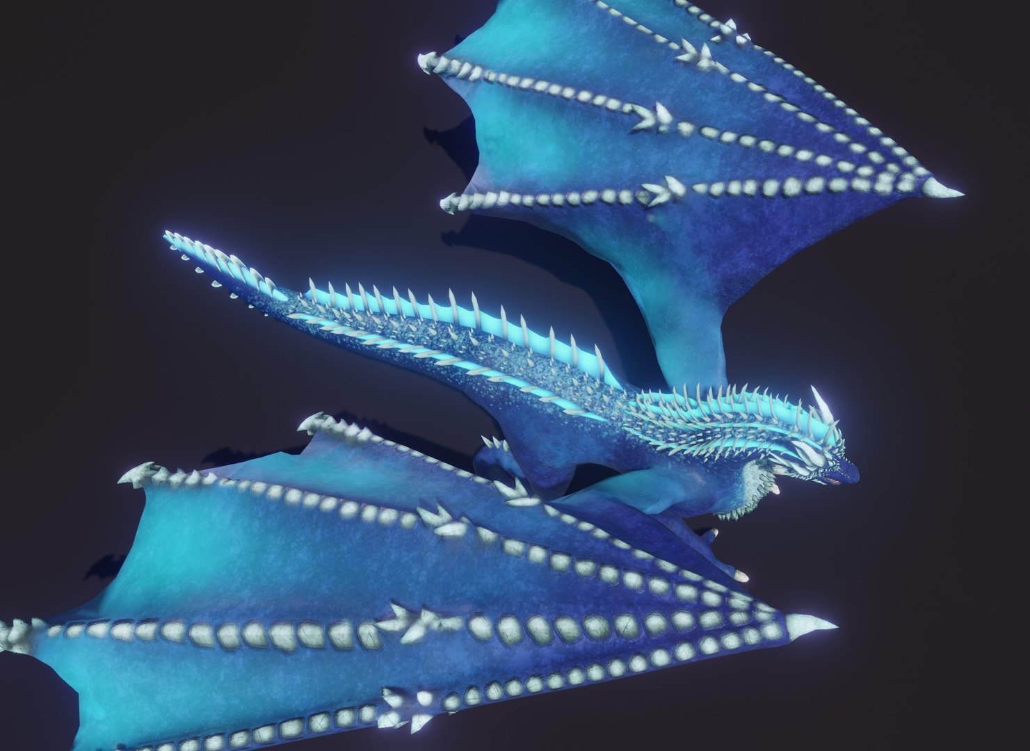 3D Realistic Blue Dragon Animated Low-poly 3D Model - TurboSquid 2316040
