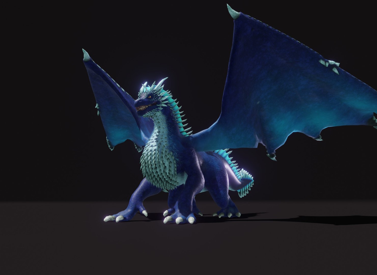 3D Realistic Blue Dragon Animated Low-poly 3D Model - TurboSquid 2316040