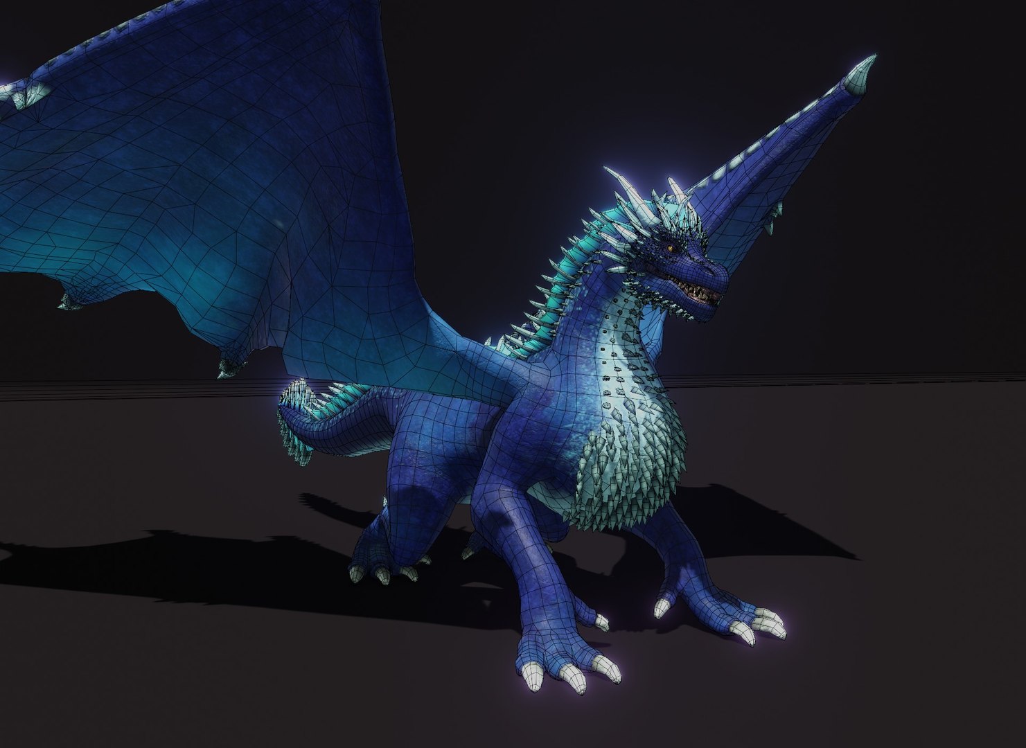 3D Realistic Blue Dragon Animated Low-poly 3D Model - TurboSquid 2316040