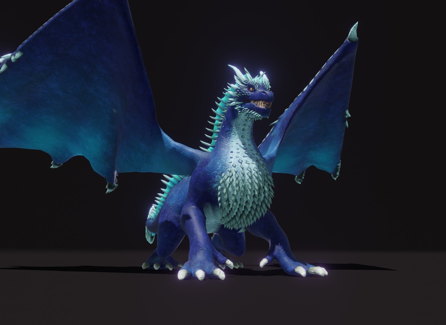 3D Realistic Blue Dragon Animated Low-poly 3D Model - TurboSquid 2316040