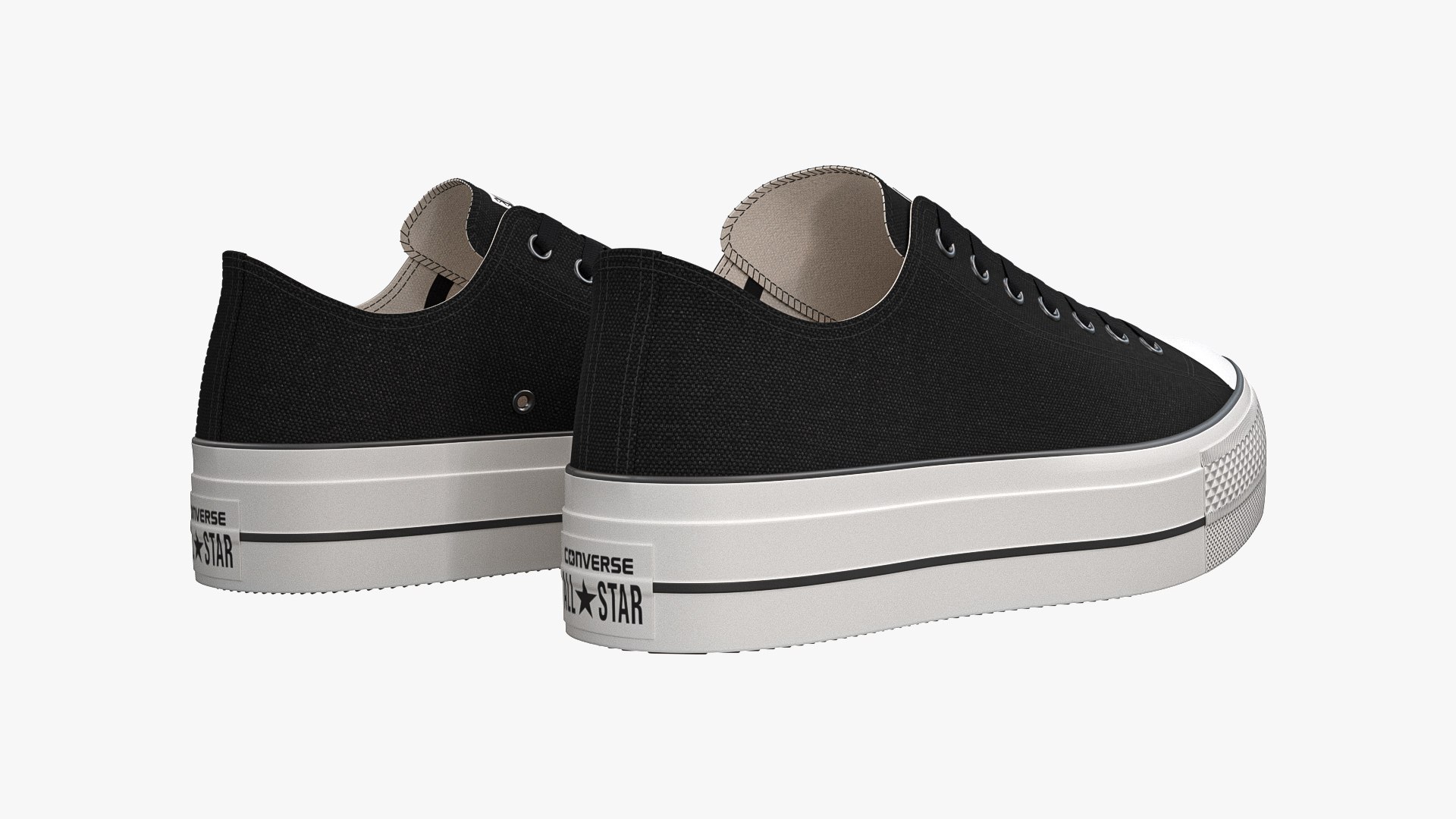 Chuck Taylor All Star Lift Platform Low Top Black 3D Model - TurboSquid ...
