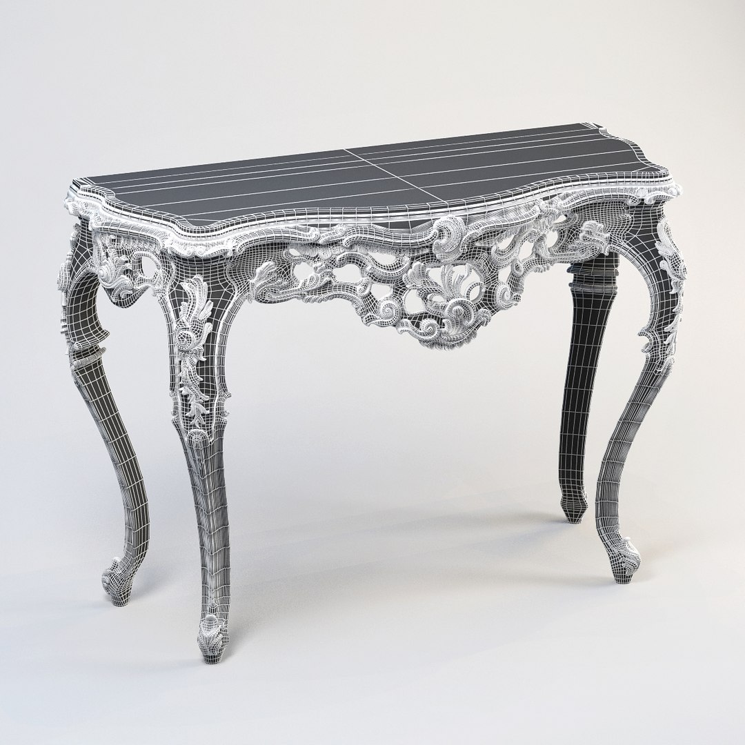 chelini console lacca nera 3d model