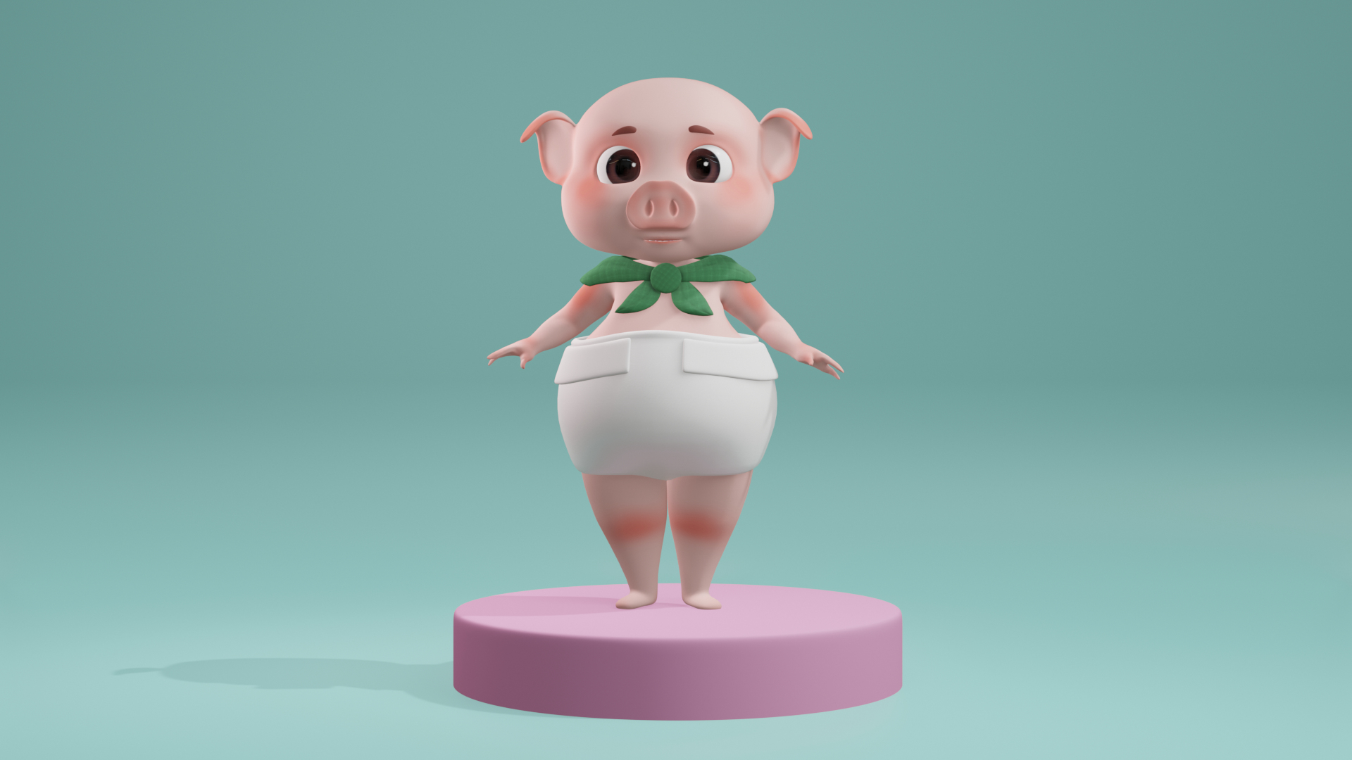 Baby Pig With BIB 3D Rigged 3D Model - TurboSquid 1768625