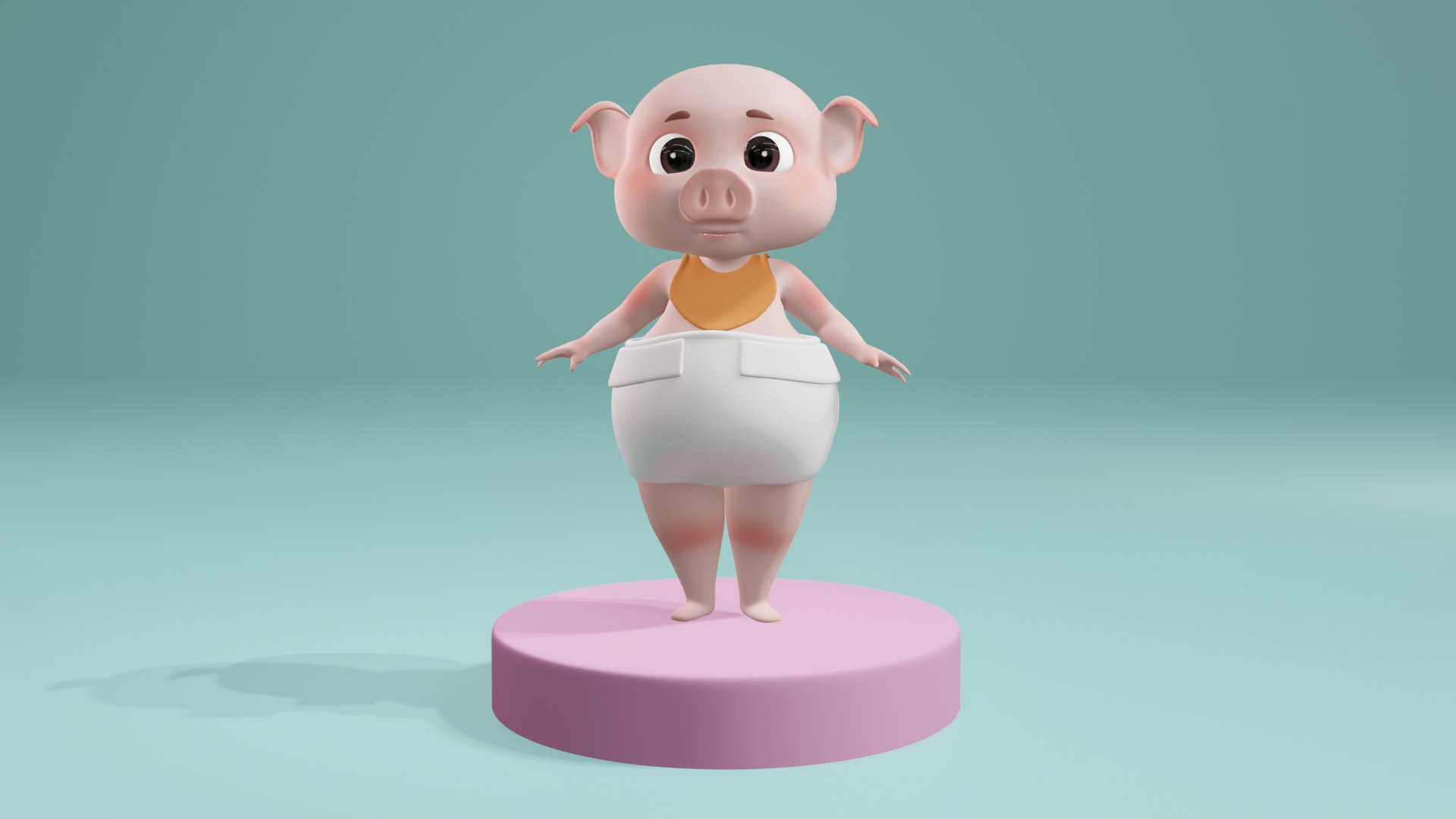 Baby Pig With BIB 3D Rigged 3D Model - TurboSquid 1768625