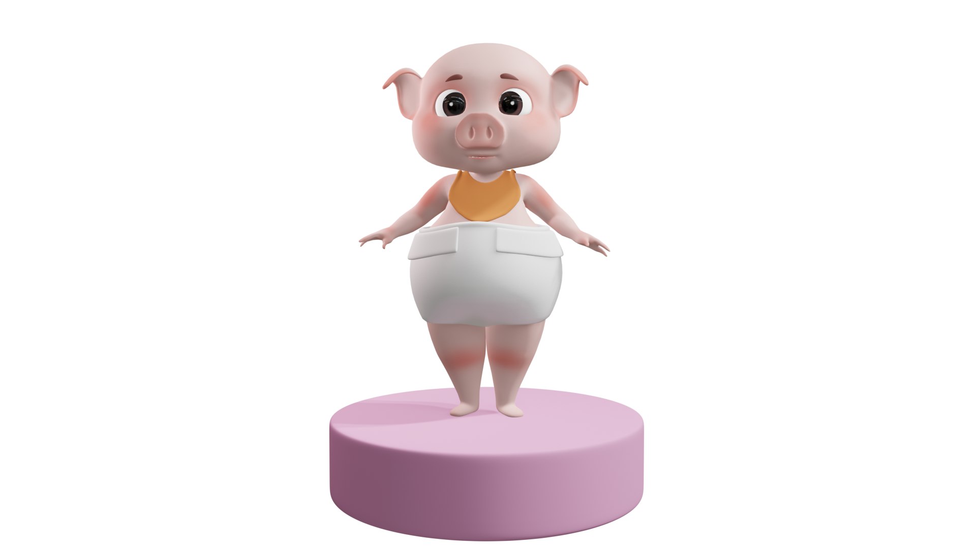 Baby Pig With BIB 3D Rigged 3D Model - TurboSquid 1768625