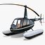 Helicopter Robinson R44 Floats 3d Model