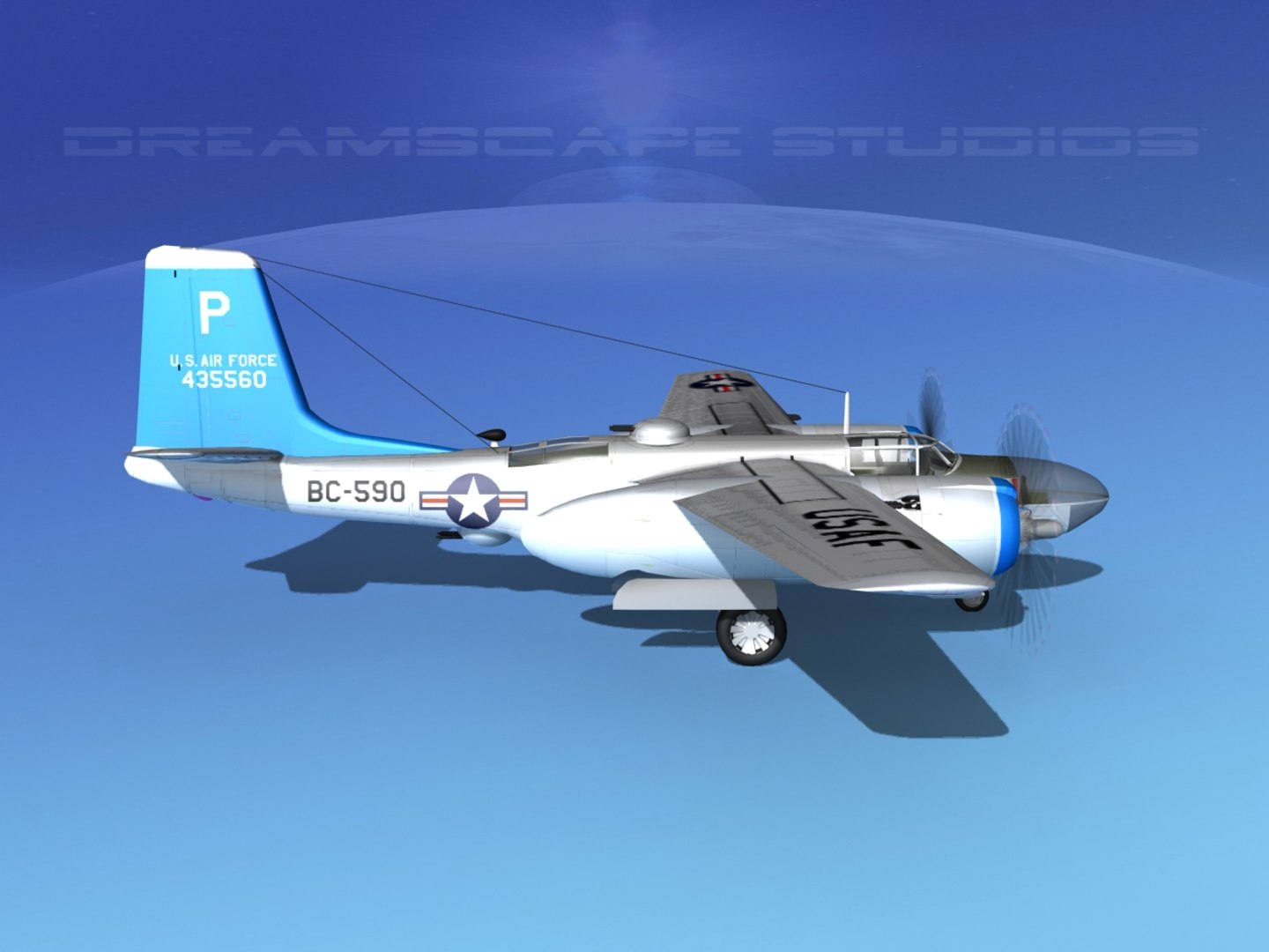 3d Douglas B-26c B-26 Bomber Model
