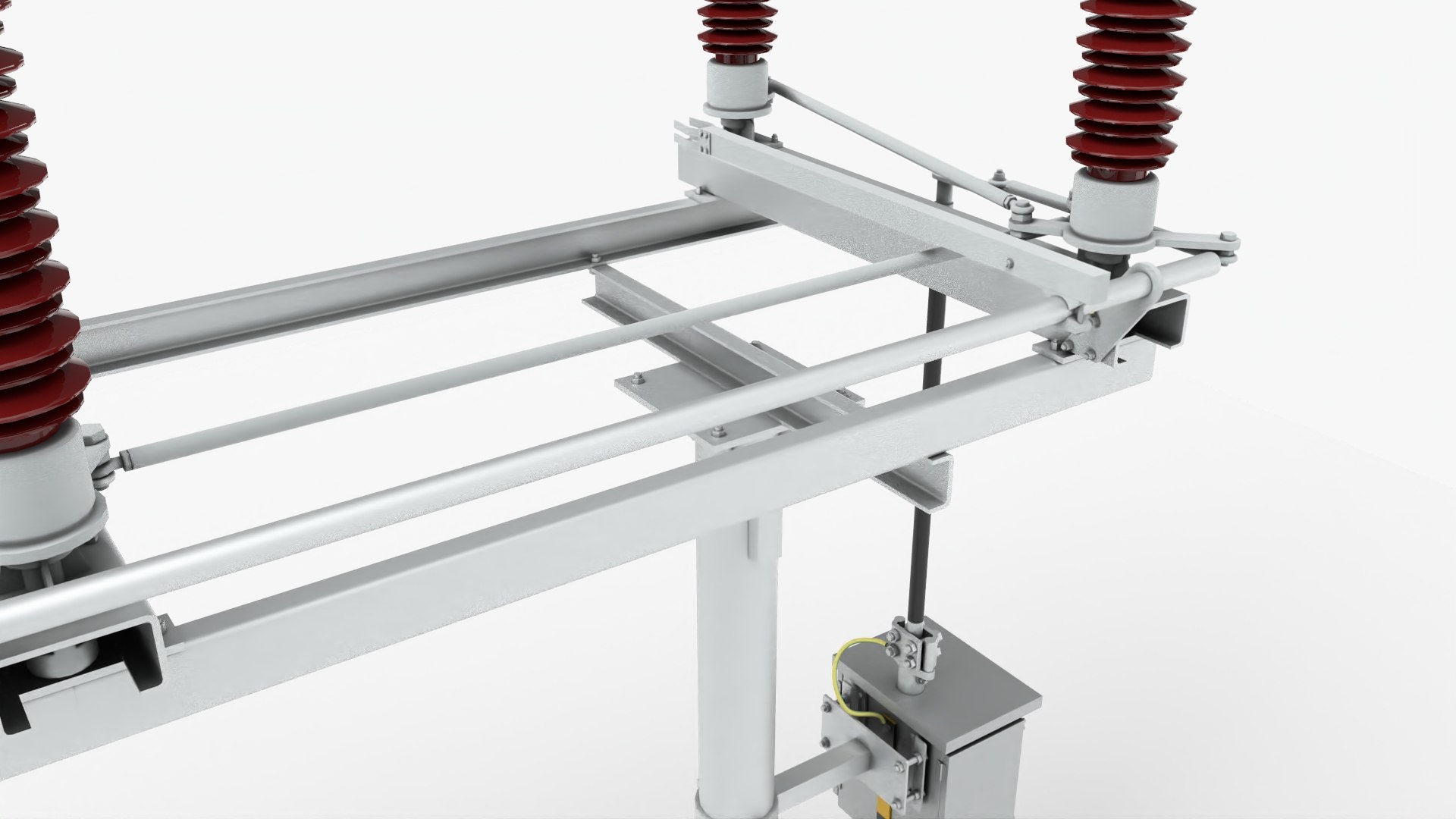 3D Substation Double Circuit Isolation Switch Knife Switch Model ...