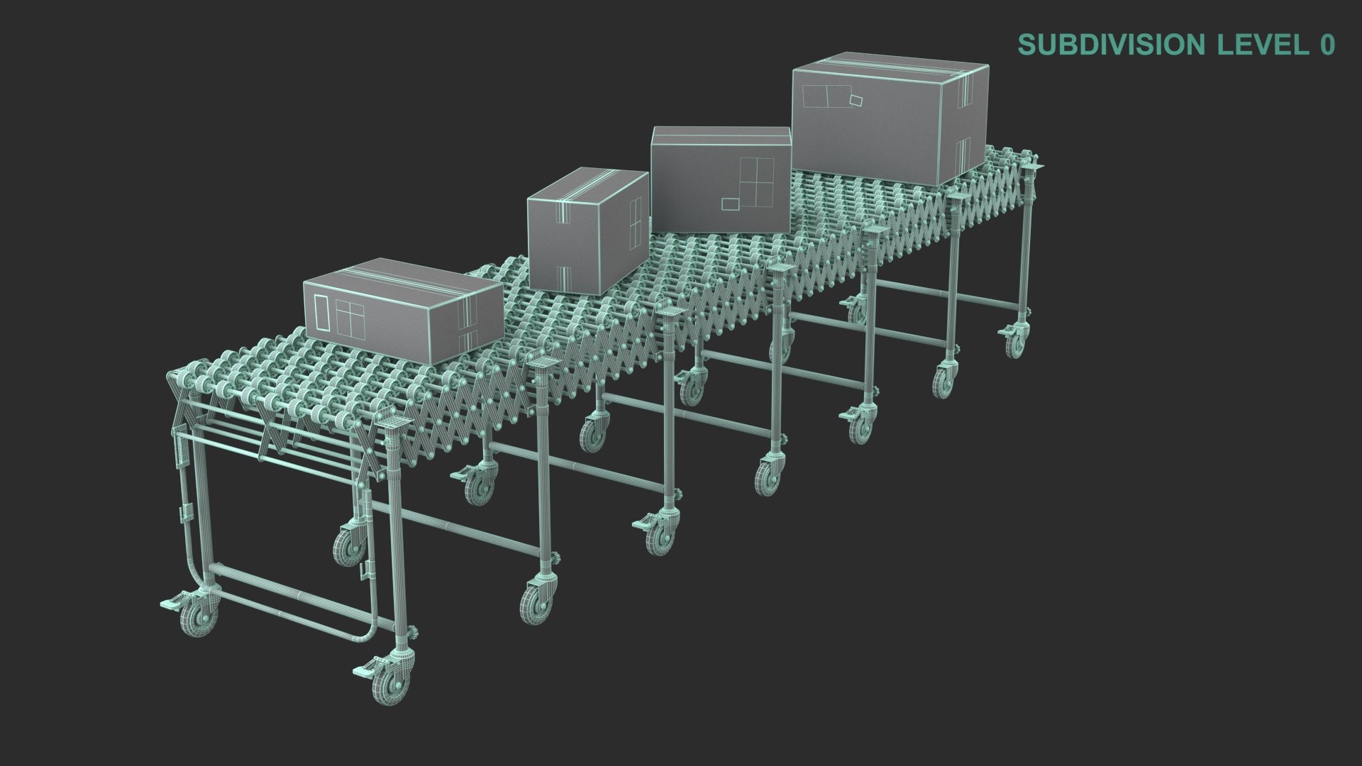3D model Conveyor With Packages - TurboSquid 1992359