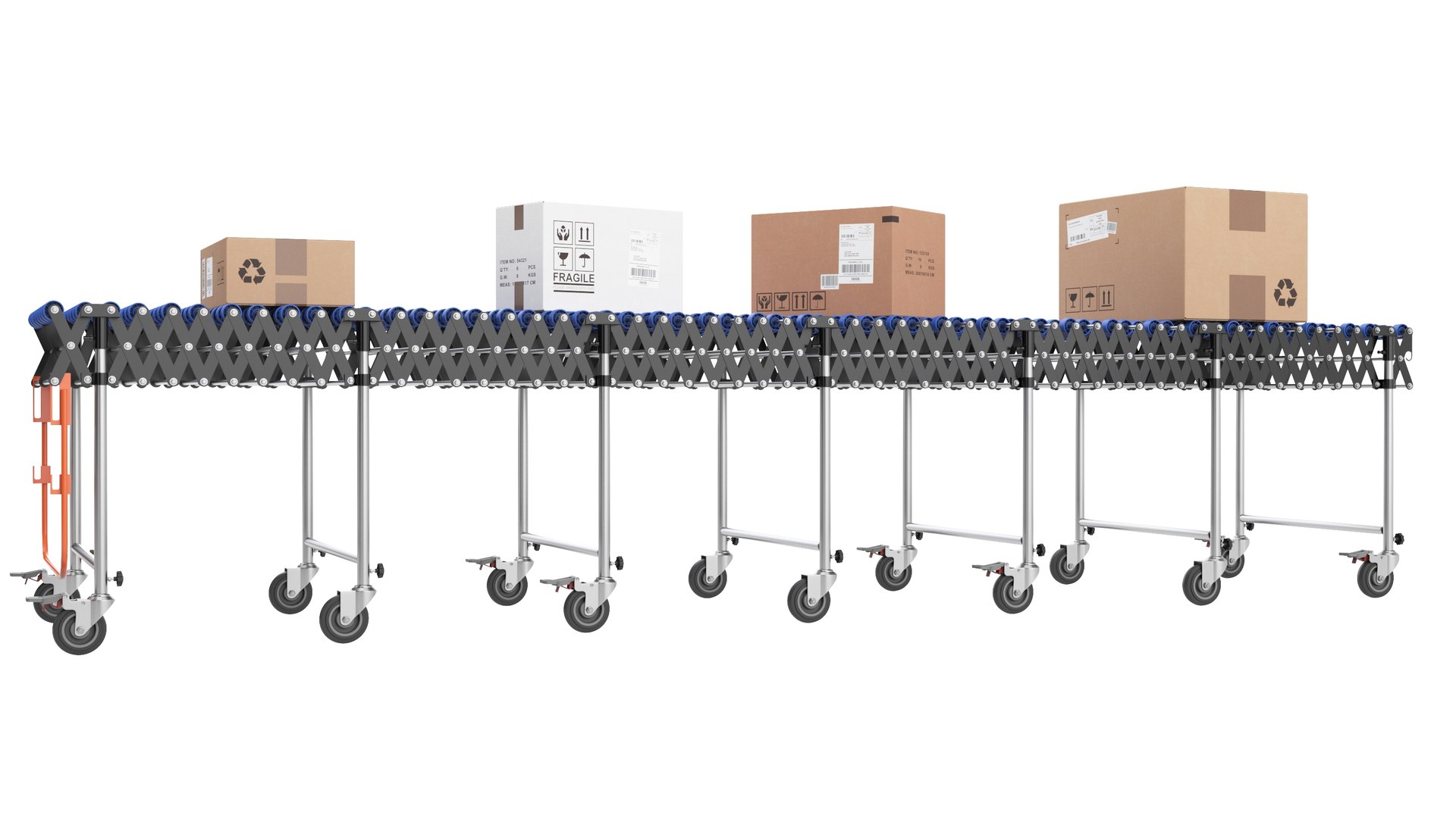 3D Model Conveyor With Packages - TurboSquid 1992359