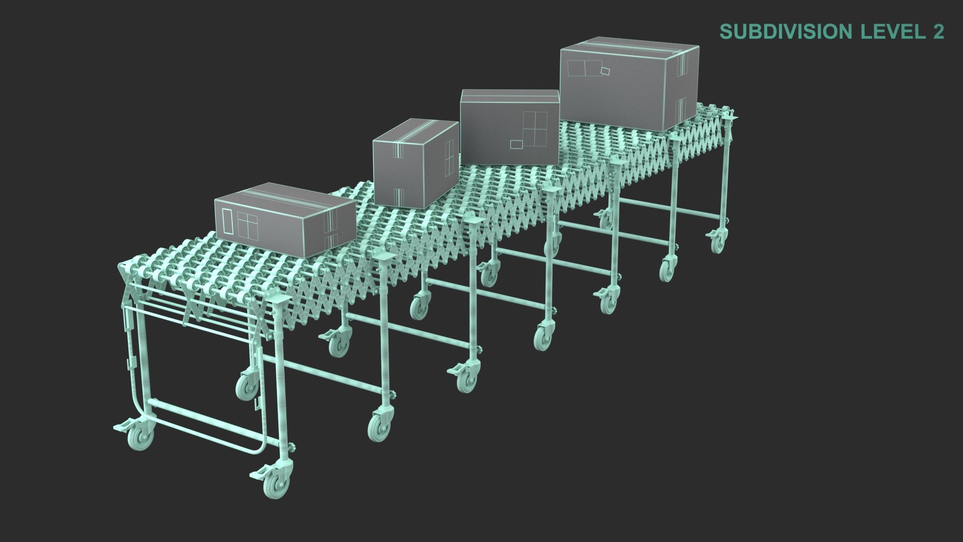 3D model Conveyor With Packages - TurboSquid 1992359