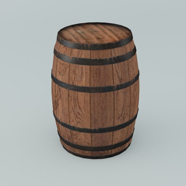 medieval wooden cask 3d model