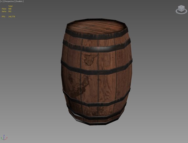 medieval wooden cask 3d model
