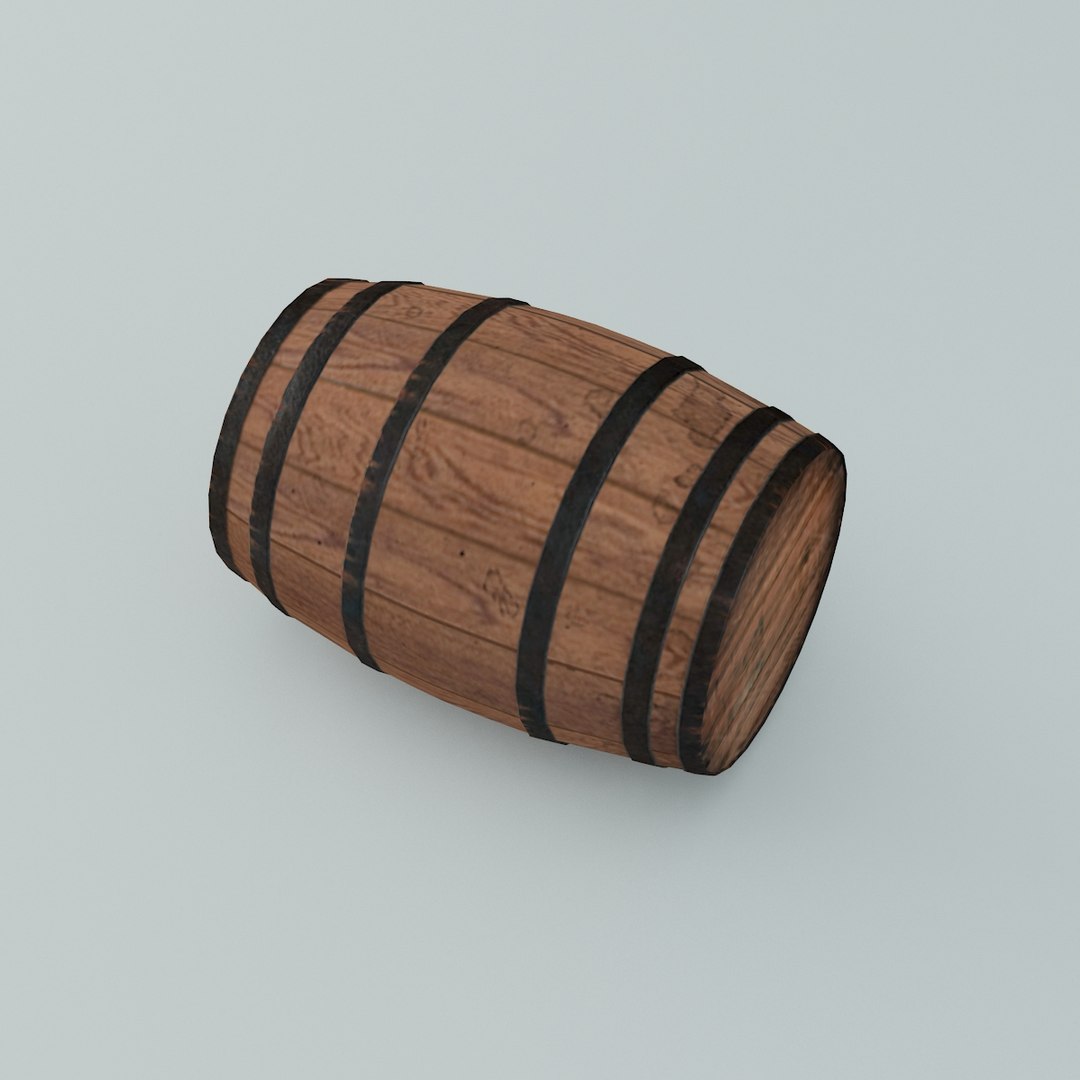 Medieval Wooden Cask 3d Model