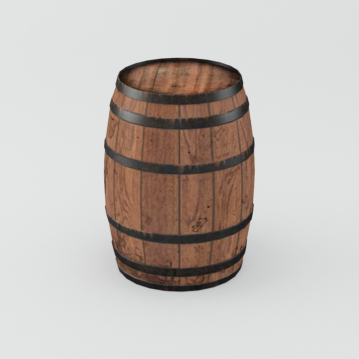 medieval wooden cask 3d model