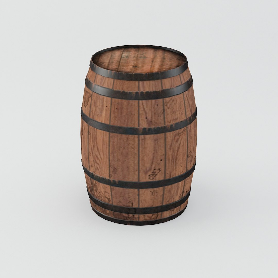 Medieval Wooden Cask 3d Model