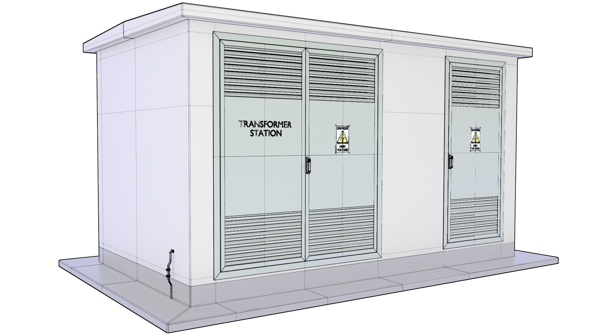 Concrete Transformer Substation Building Electrical Box 12 3D Model ...