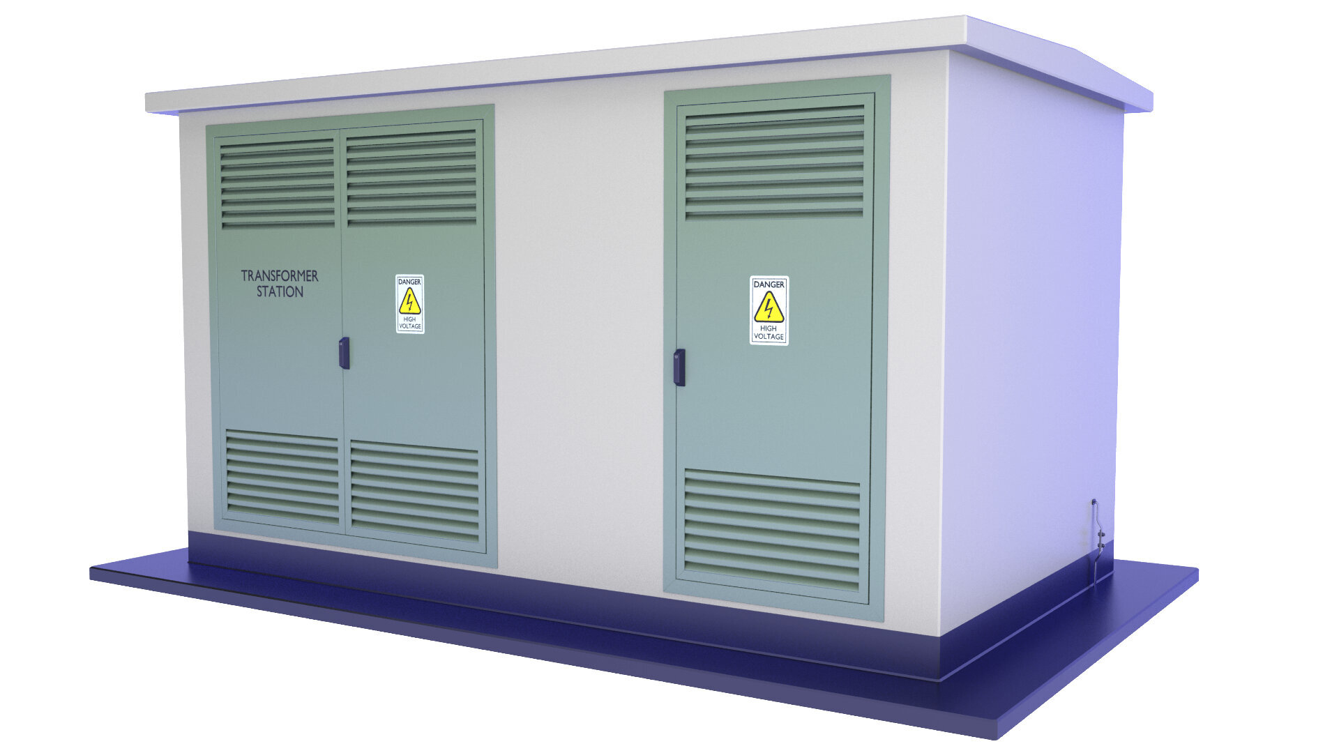 modelo 3d Concrete Transformer Substation Building Electrical Box 12 ...