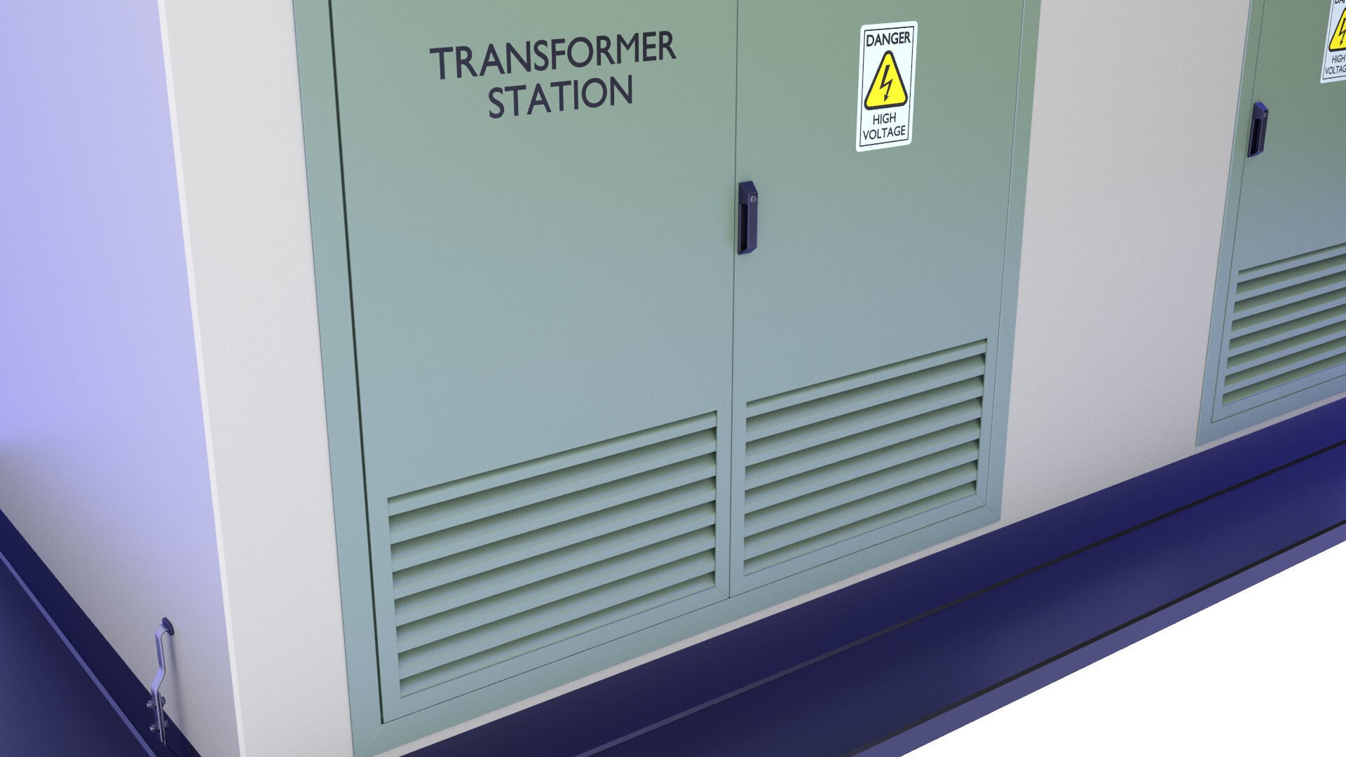 Concrete Transformer Substation Building Electrical Box 12 3D Model ...