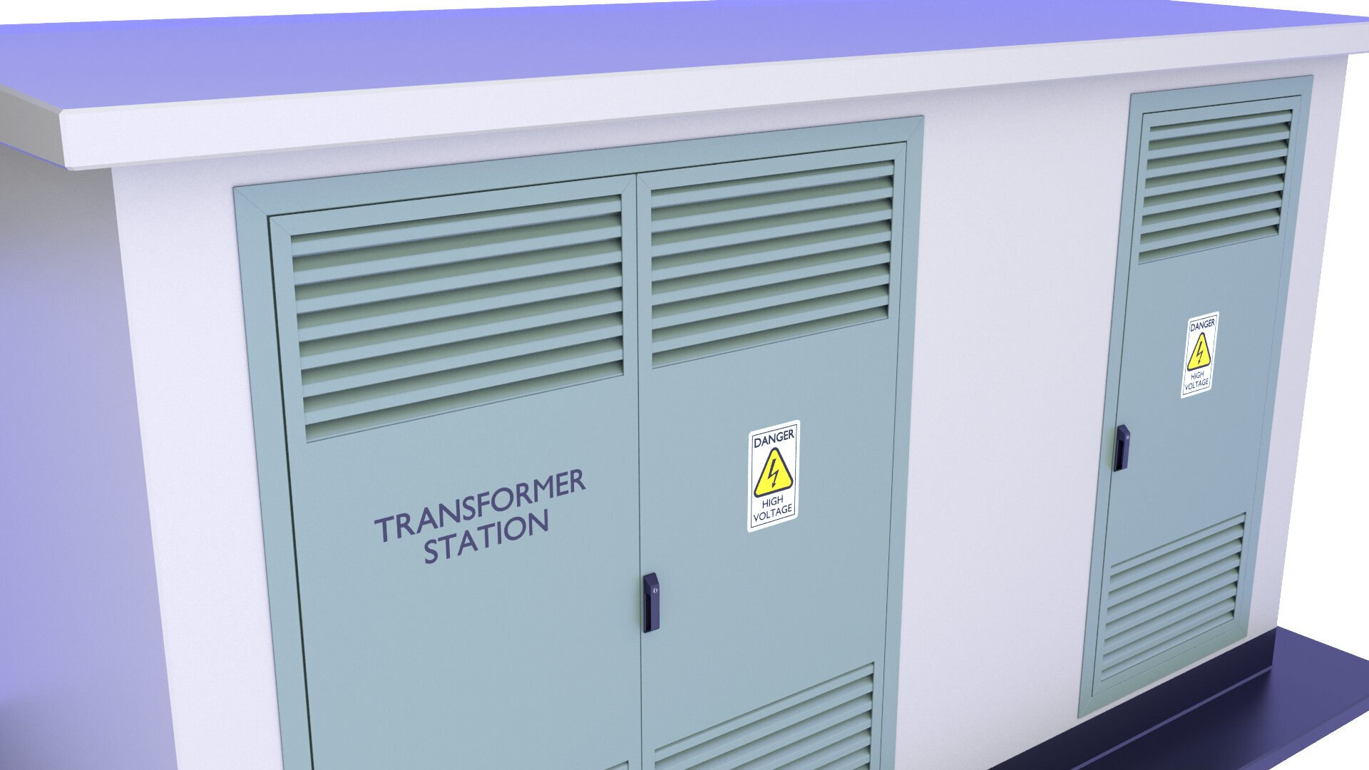 Concrete Transformer Substation Building Electrical Box 12 3D Model ...