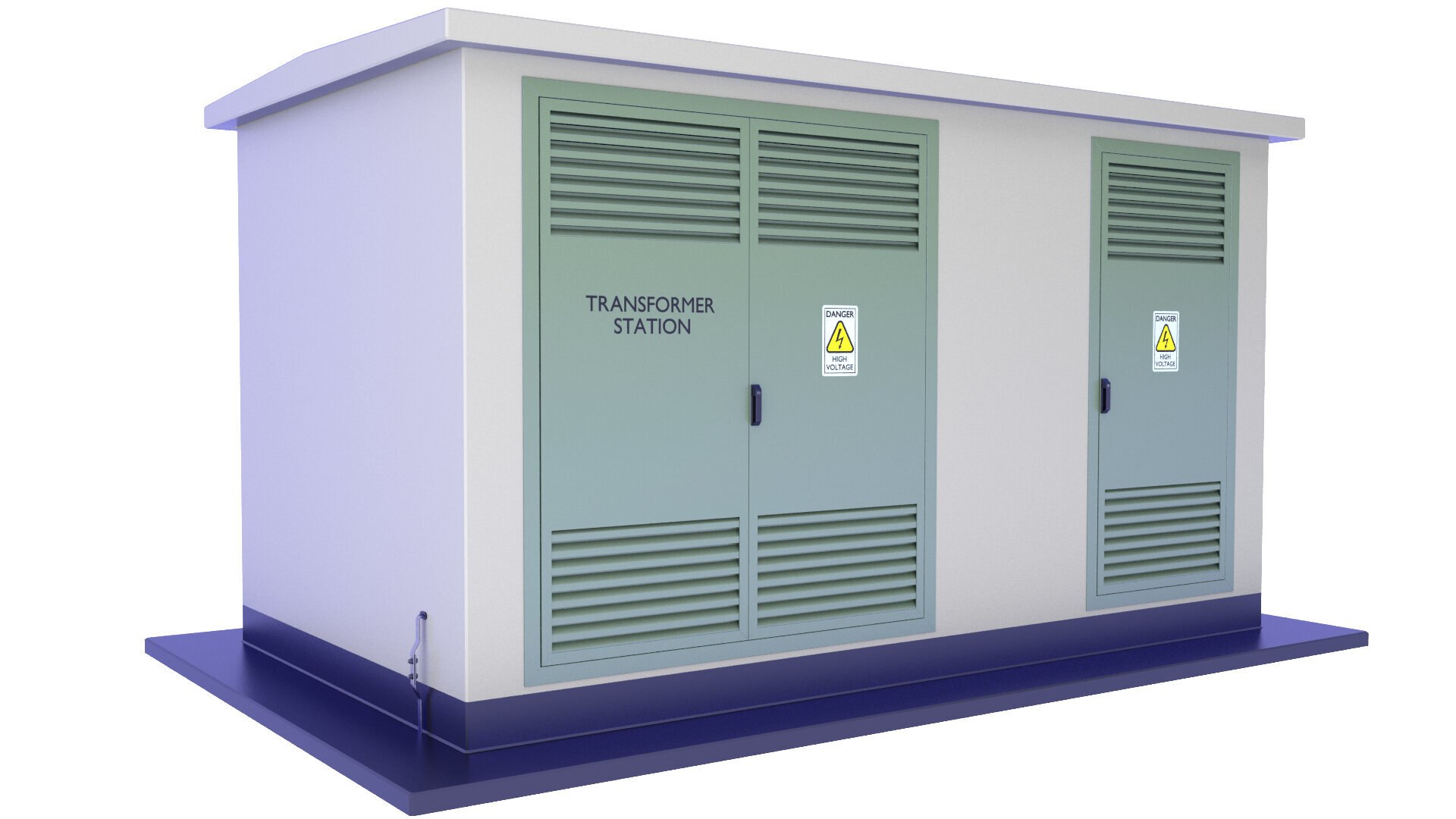 Concrete Transformer Substation Building Electrical Box 12 3D Model ...