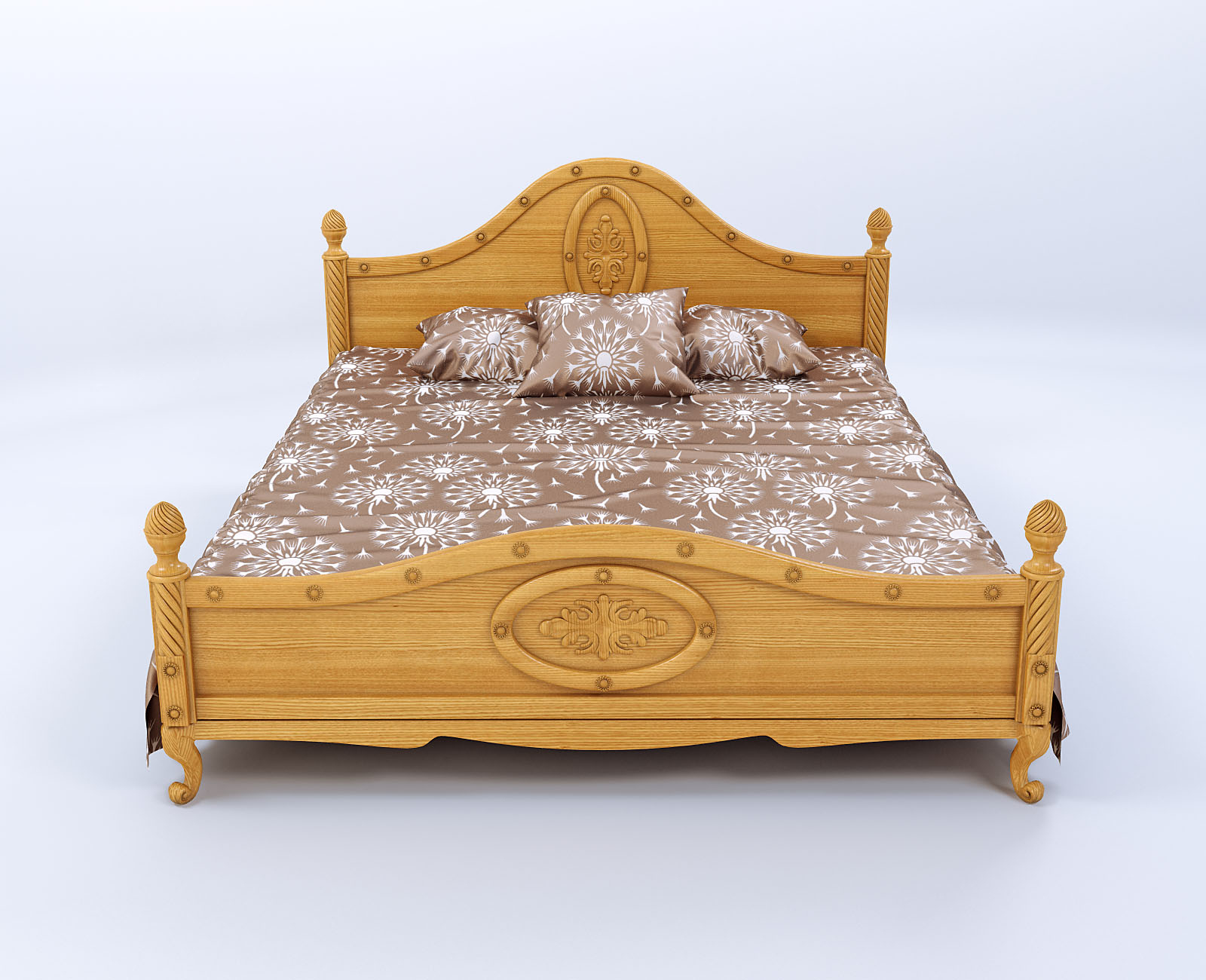3d wooden bed model