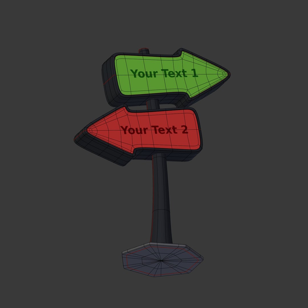 Directional Sign 3D - TurboSquid 1515964