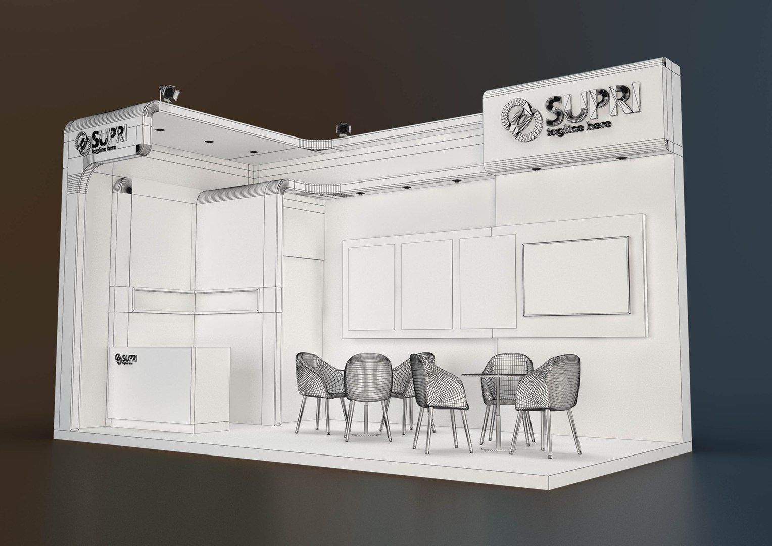 3D exhibition stand 18 sqm model - TurboSquid 1640188