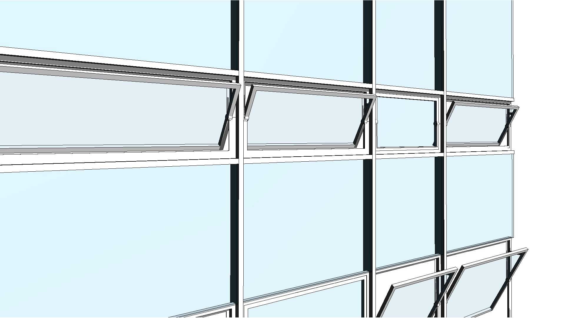 3D Curtain Wall Panel Pivot Window - TurboSquid 2068661