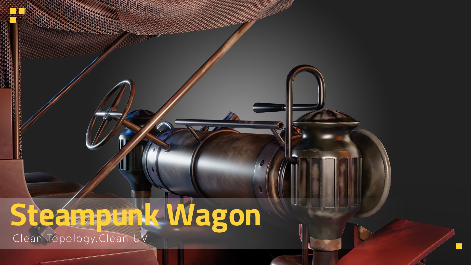 3D Steampunk Wagon-Game Asset model - TurboSquid 2169431