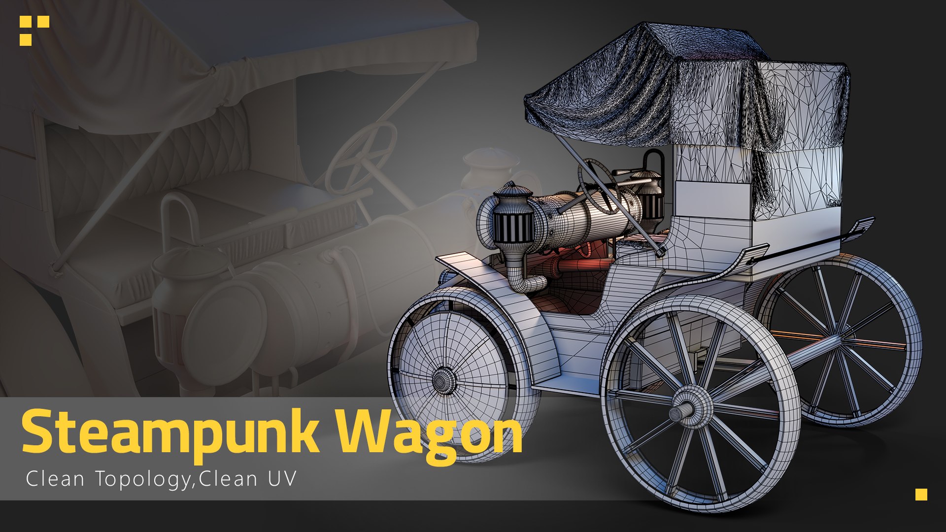 3D Steampunk Wagon-Game Asset model - TurboSquid 2169431