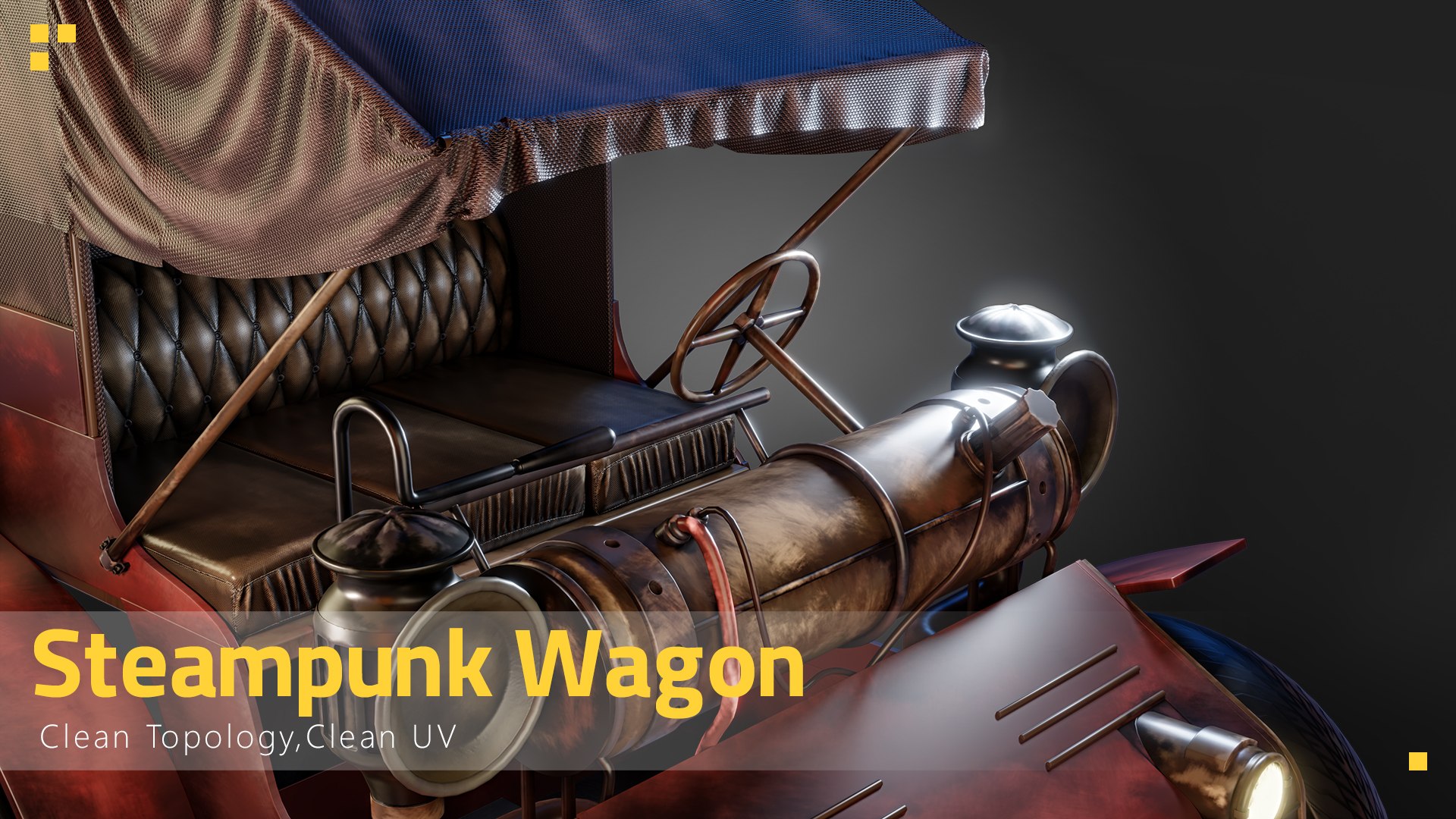 3D Steampunk Wagon-Game Asset model - TurboSquid 2169431
