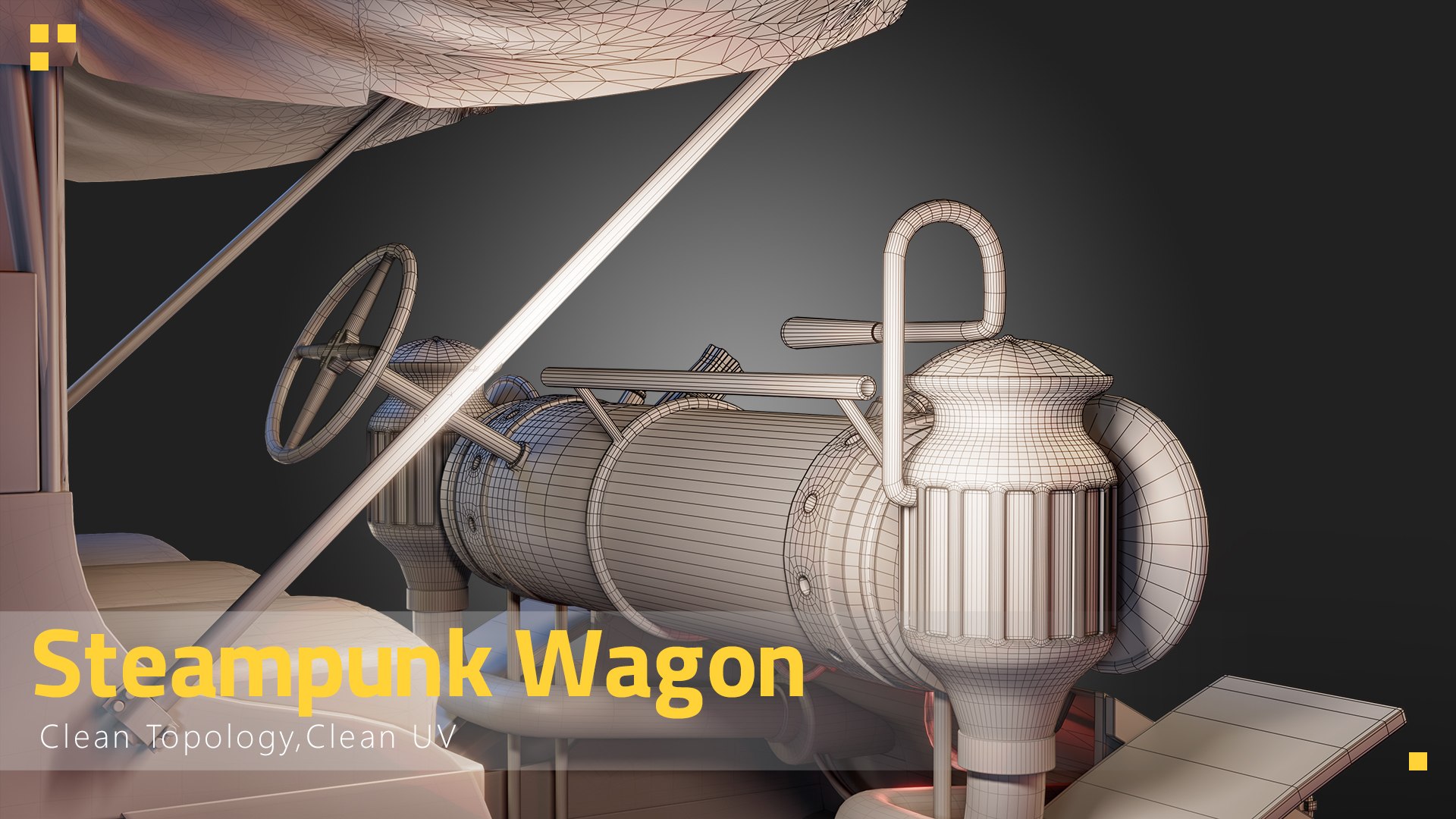 3D Steampunk Wagon-Game Asset model - TurboSquid 2169431