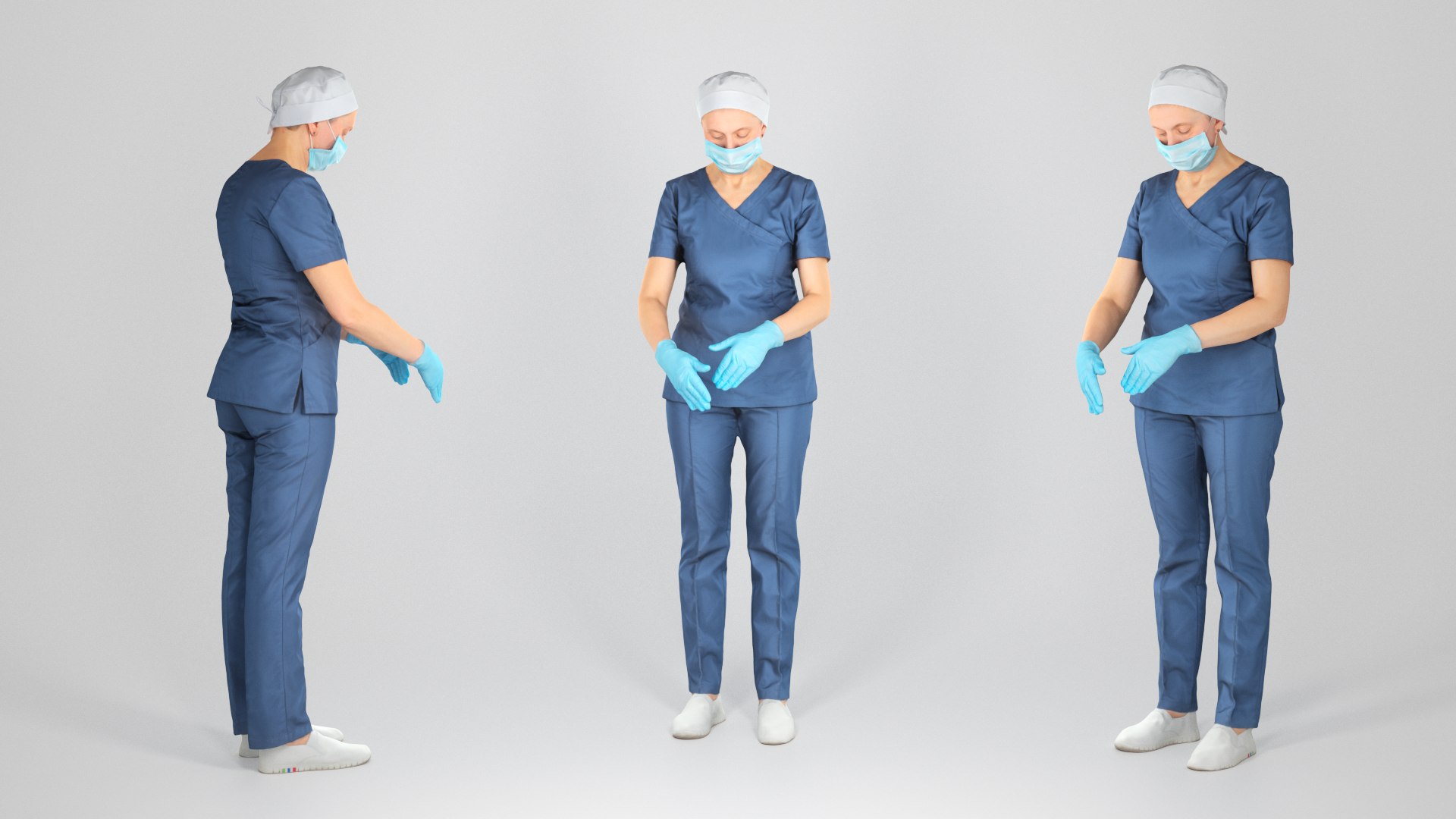 3D human woman uniform surgical model - TurboSquid 1613927