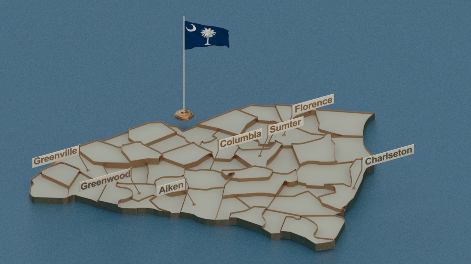 South flag 3D model - TurboSquid 1703756