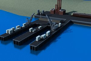 3d modern industrial complex city