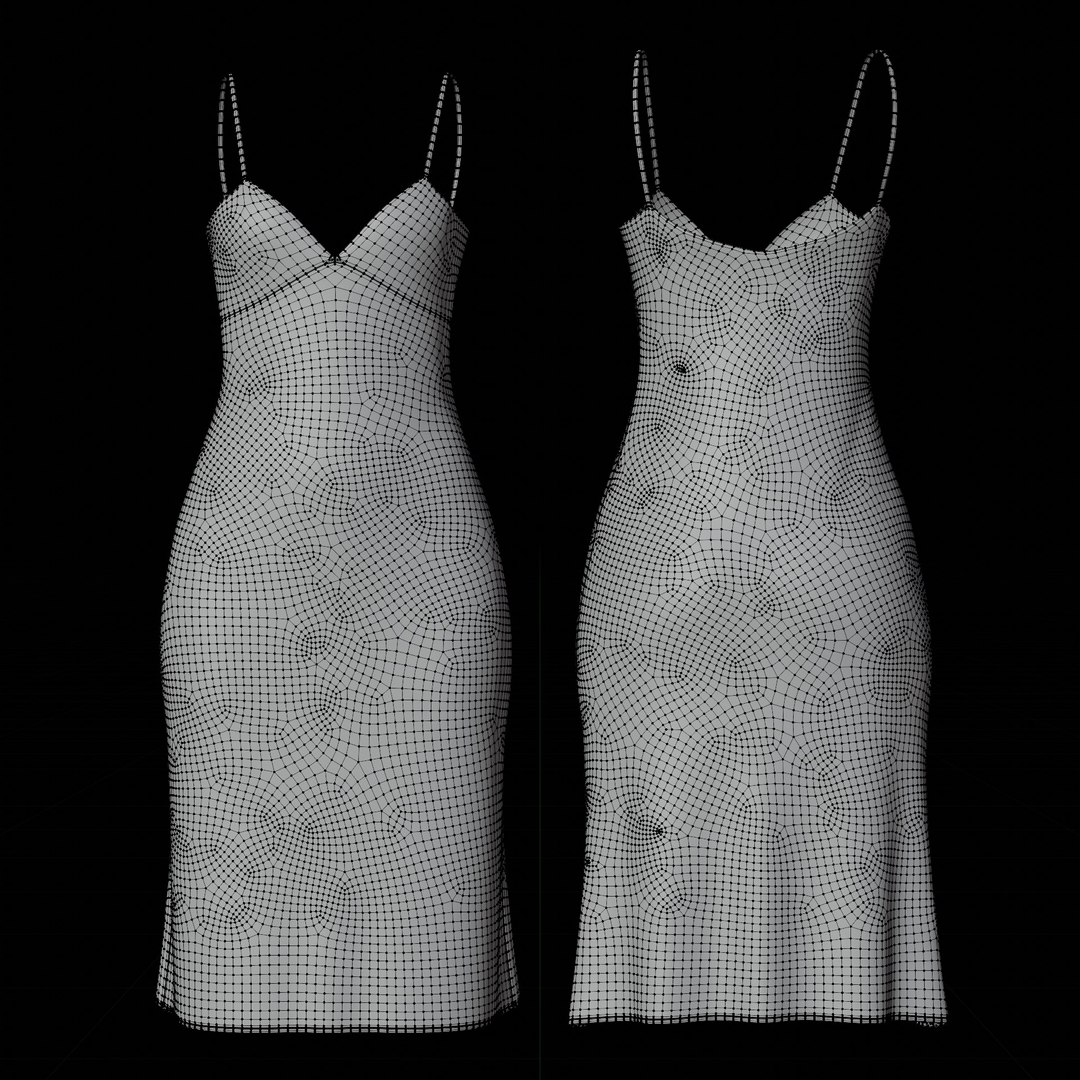 Red Slip Silk Dress 3D Clothing Model - TurboSquid 2234667