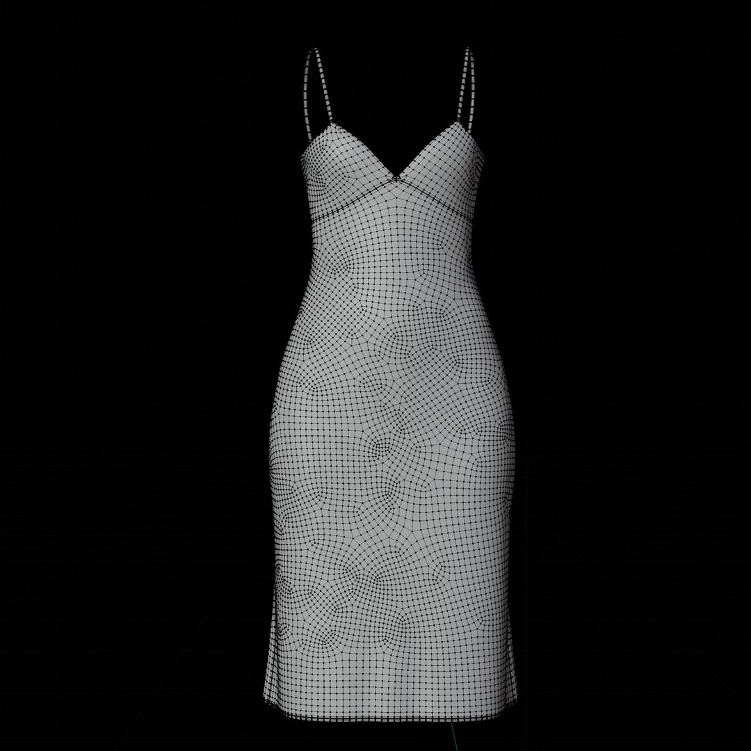 Red Slip Silk Dress 3D Clothing Model - TurboSquid 2234667
