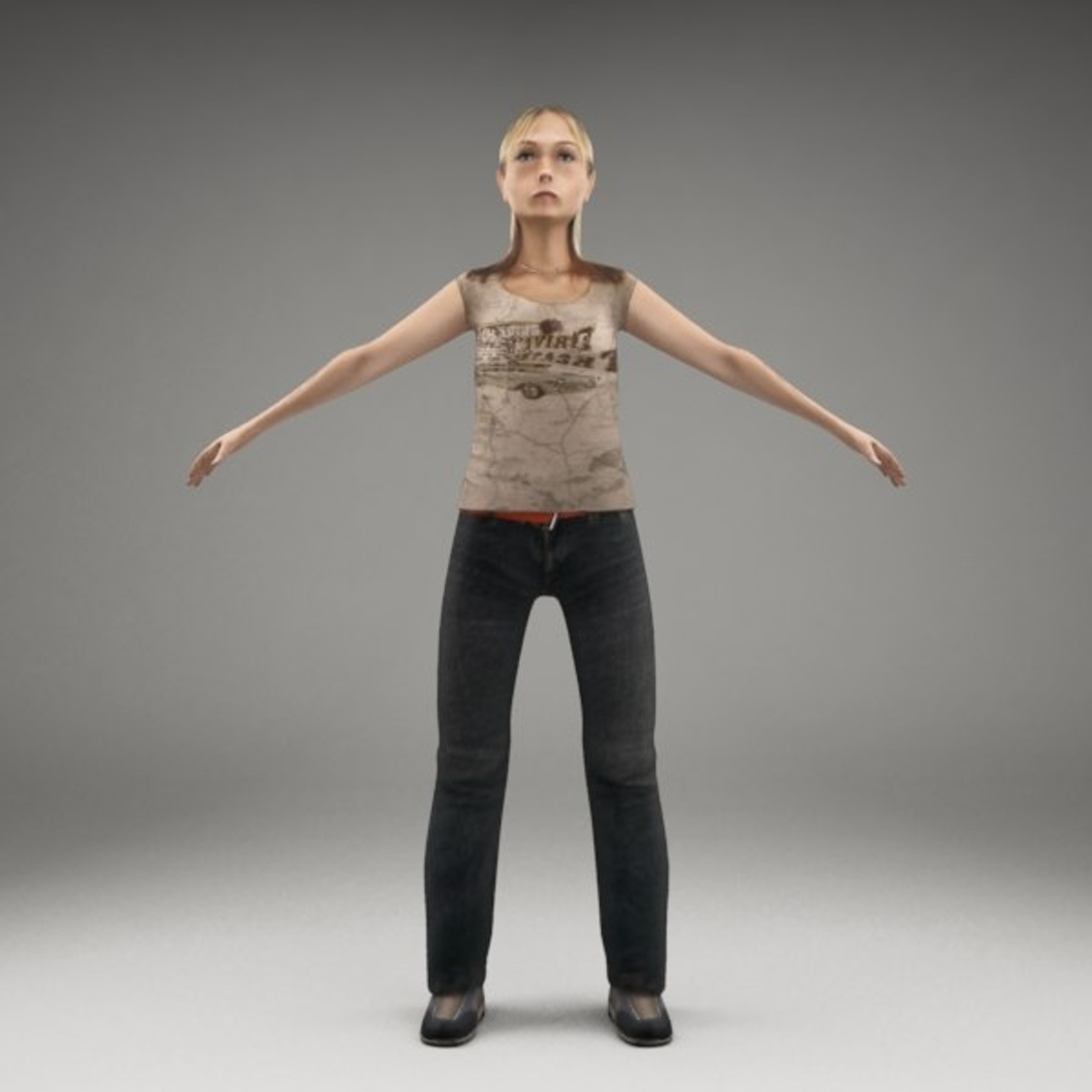 axyz rigged characters 3d model