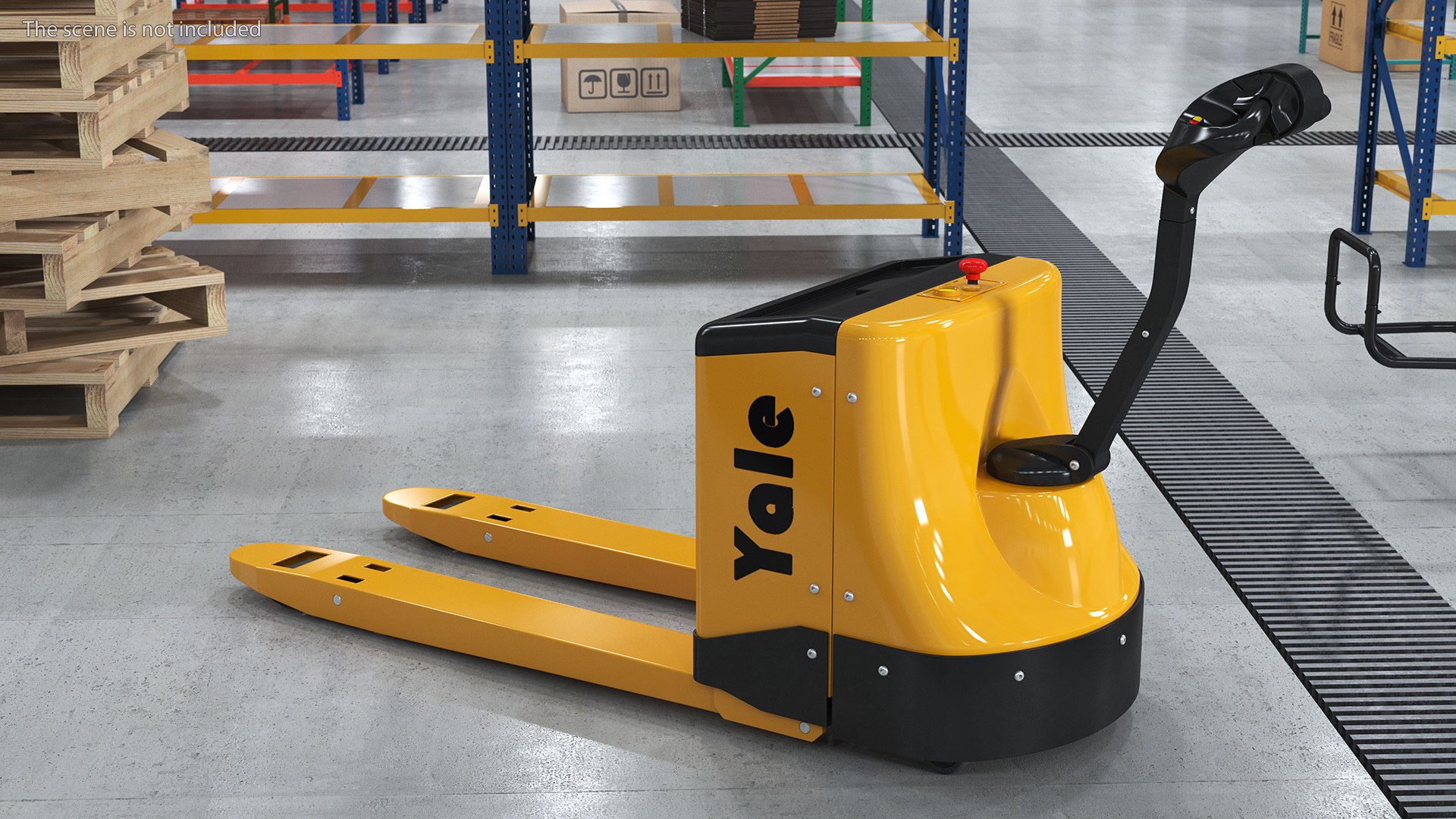 Yale Fully Powered Pallet Truck With Wooden Crates Rigged For Maya ...