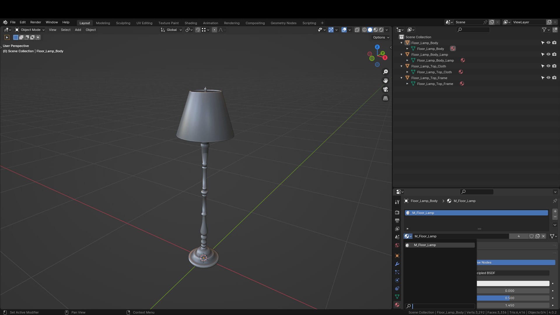 Vintage Floor Lamp 3D Model - TurboSquid 2211713