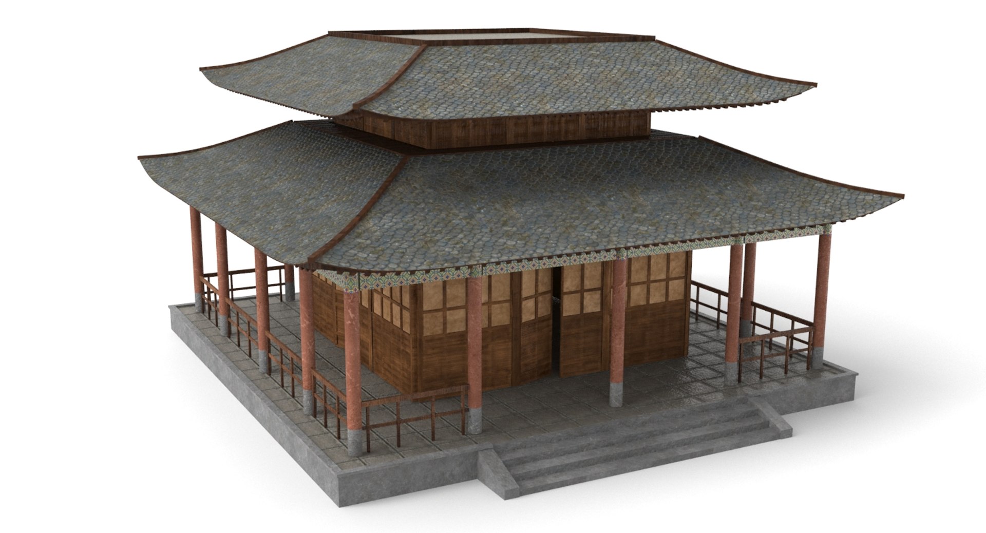 3D Asian Cottage - TurboSquid 1273301
