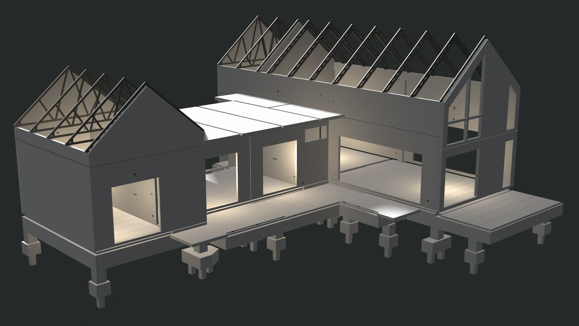 3D Model Precast House Under Construction - TurboSquid 2245713