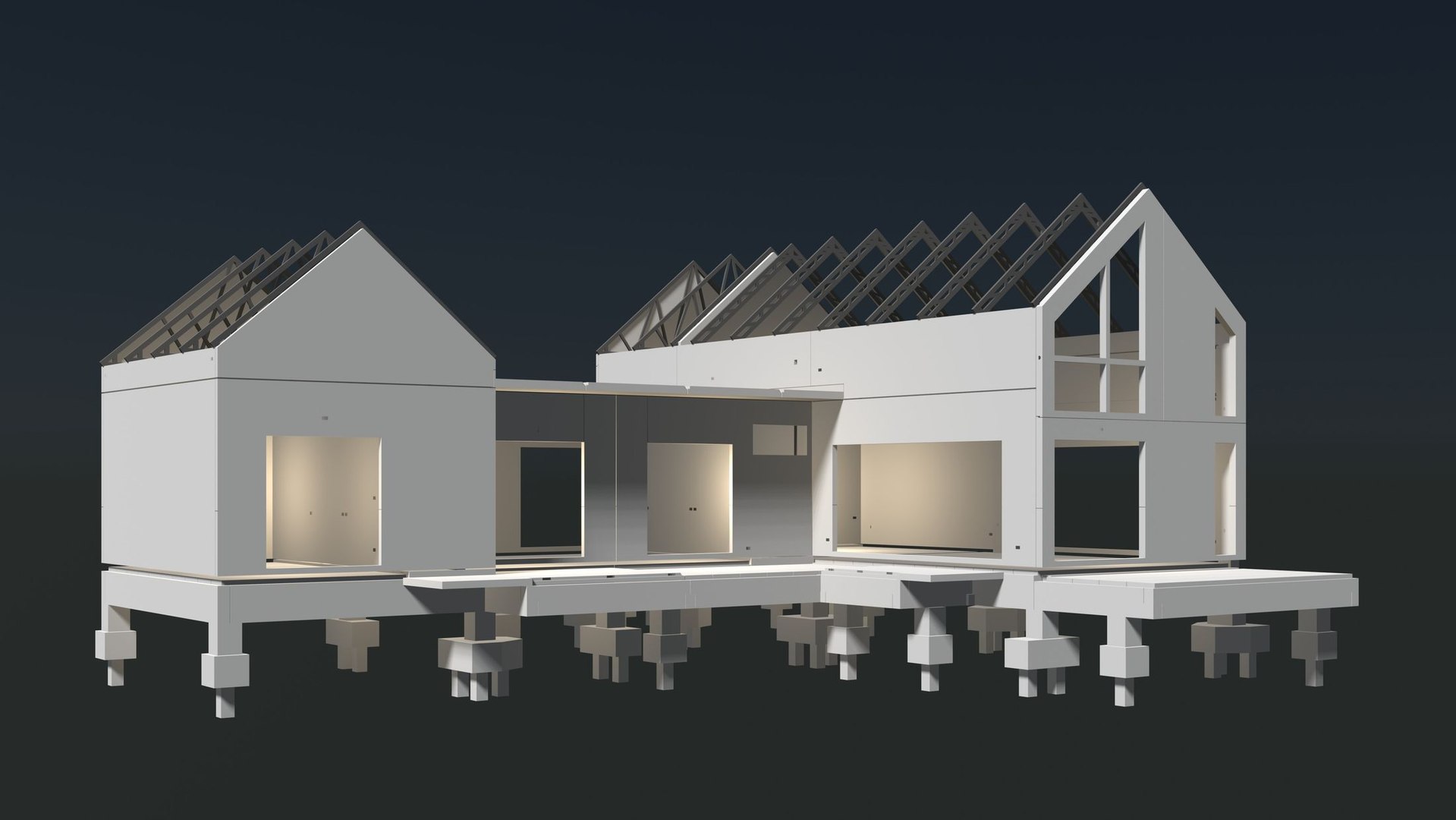 3D Model Precast House Under Construction - TurboSquid 2245713