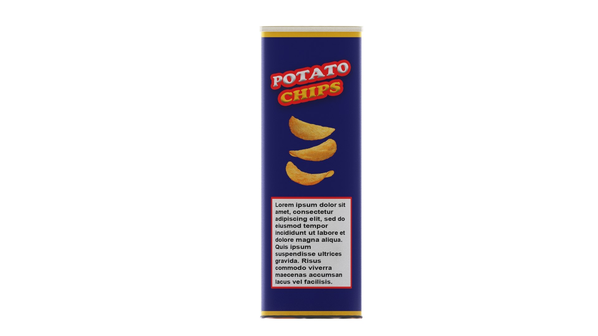 3D Potato Chip Can Tin Pack Packet Packaging - TurboSquid 1863136